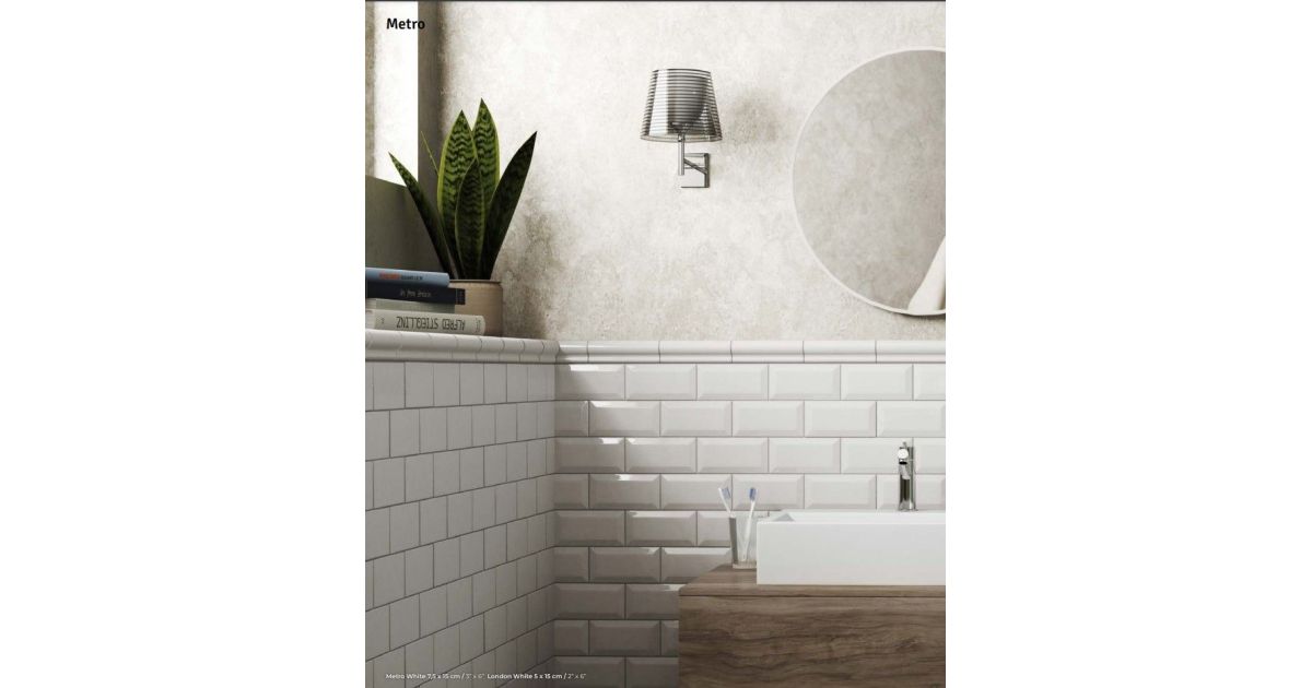 7,5x15 Equipe Fehér fényes metró csempe - MetrocsempeShop
