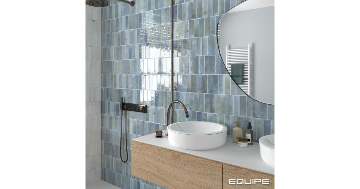6,5x20 EQUIPE Hanoi Sky Blue Kék Csempe - MetrocsempeShop